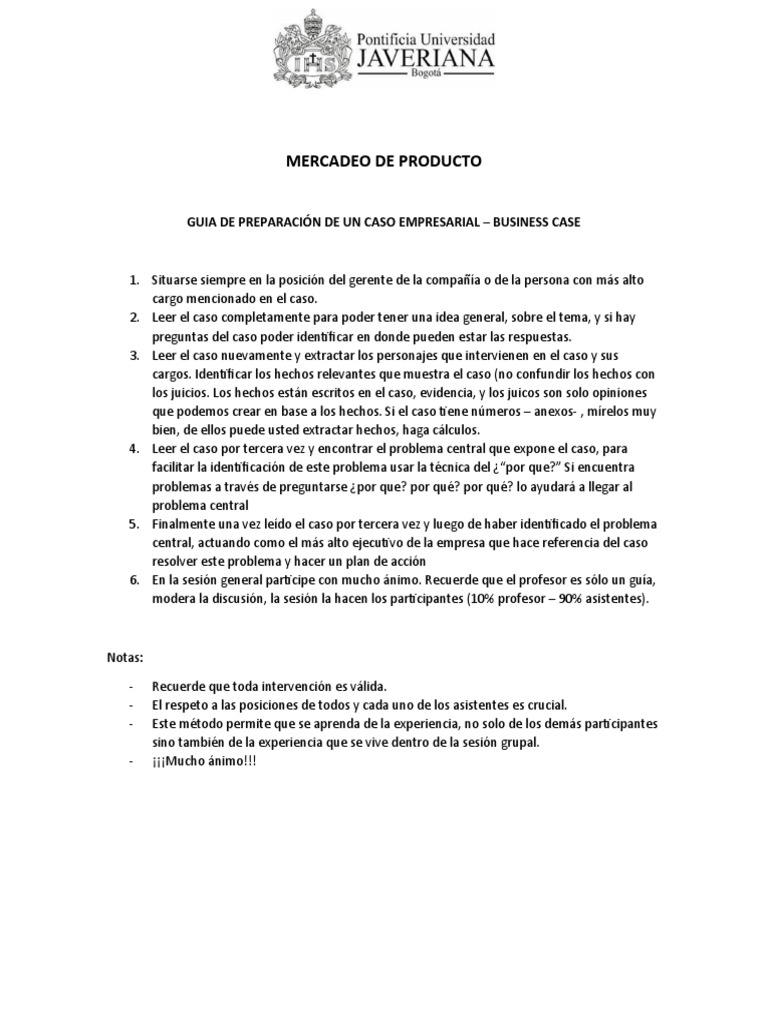 Guía para Preparar un Business Case | PDF | Crecimiento personal y profesional | Negocios