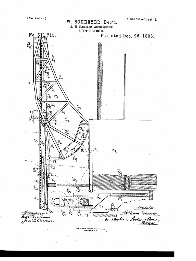 Patent US511713 Scherzer | PDF | Gear | Bridge