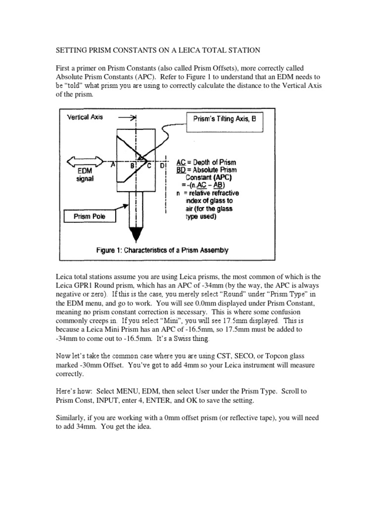 Leica Prism Constant Guide | PDF | Technology & Engineering