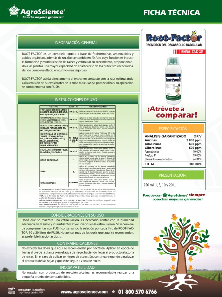 Ficha Técnica de Root-Factor | PDF | Riego | Agua