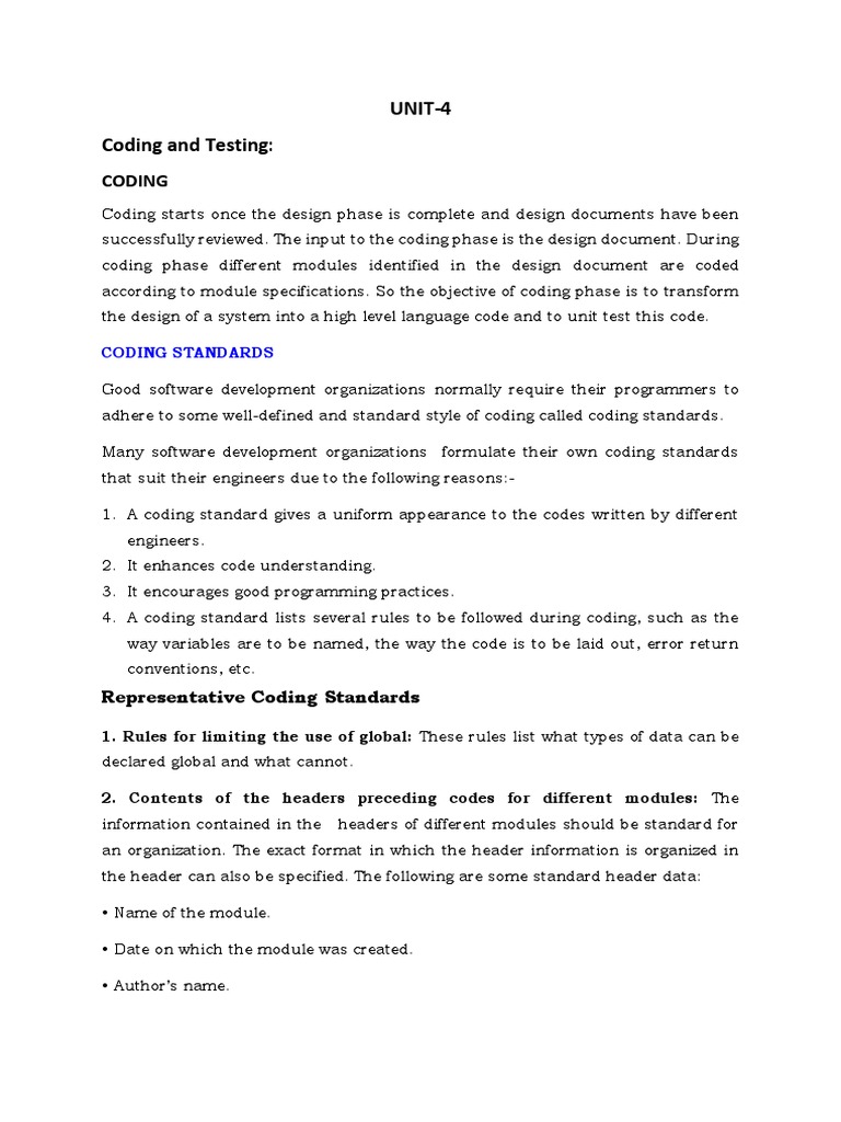 Coding and Testing Process | PDF | Software Testing | Formal Verification