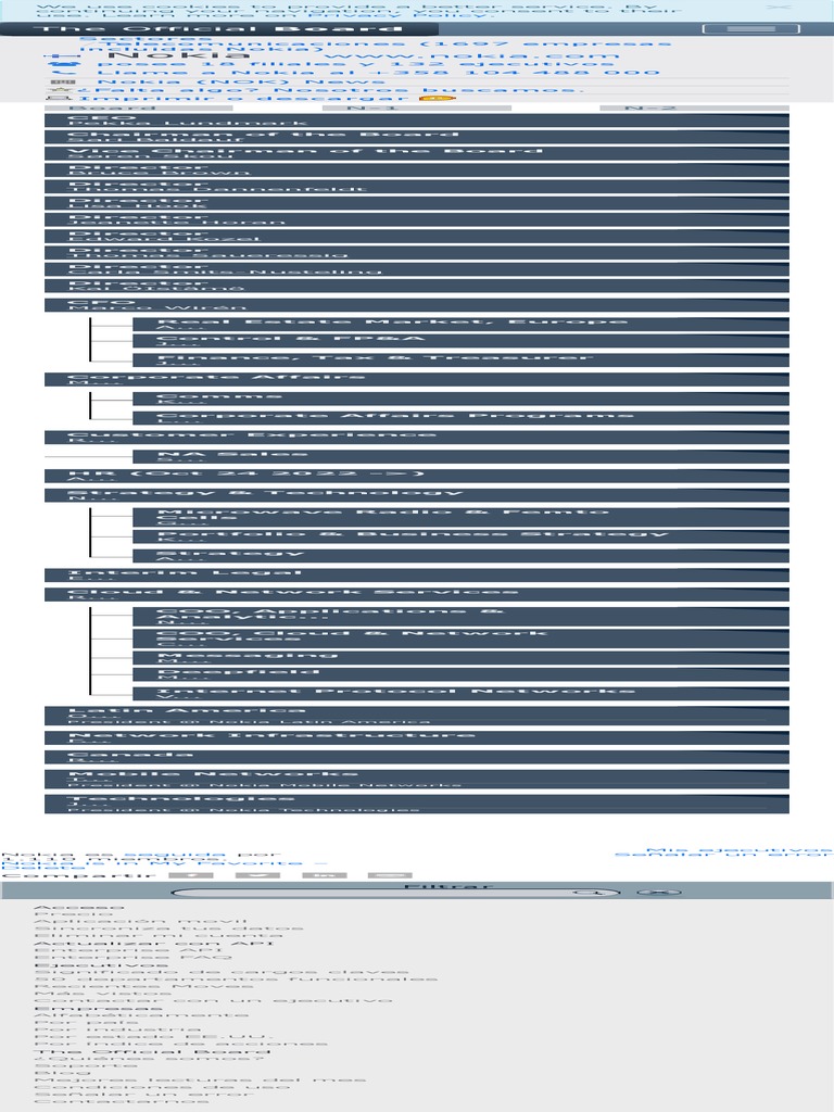 Organigrama Nokia - The Official Board | Descargar gratis PDF | Nokia ...