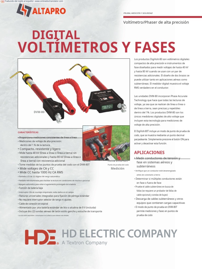 DVM 80 Digital Voltmeters Literature - En.es | PDF | voltaje | Voltio
