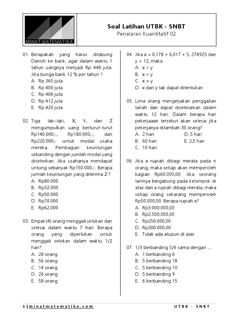 Penalaran Kuantitatif - Paket 02 | PDF