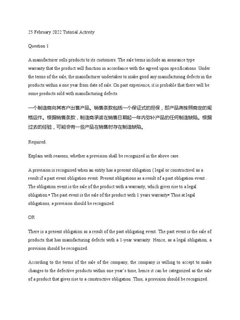 MFRS 137 Provisions, Contingent Liabilities and Contingent Assets | PDF ...