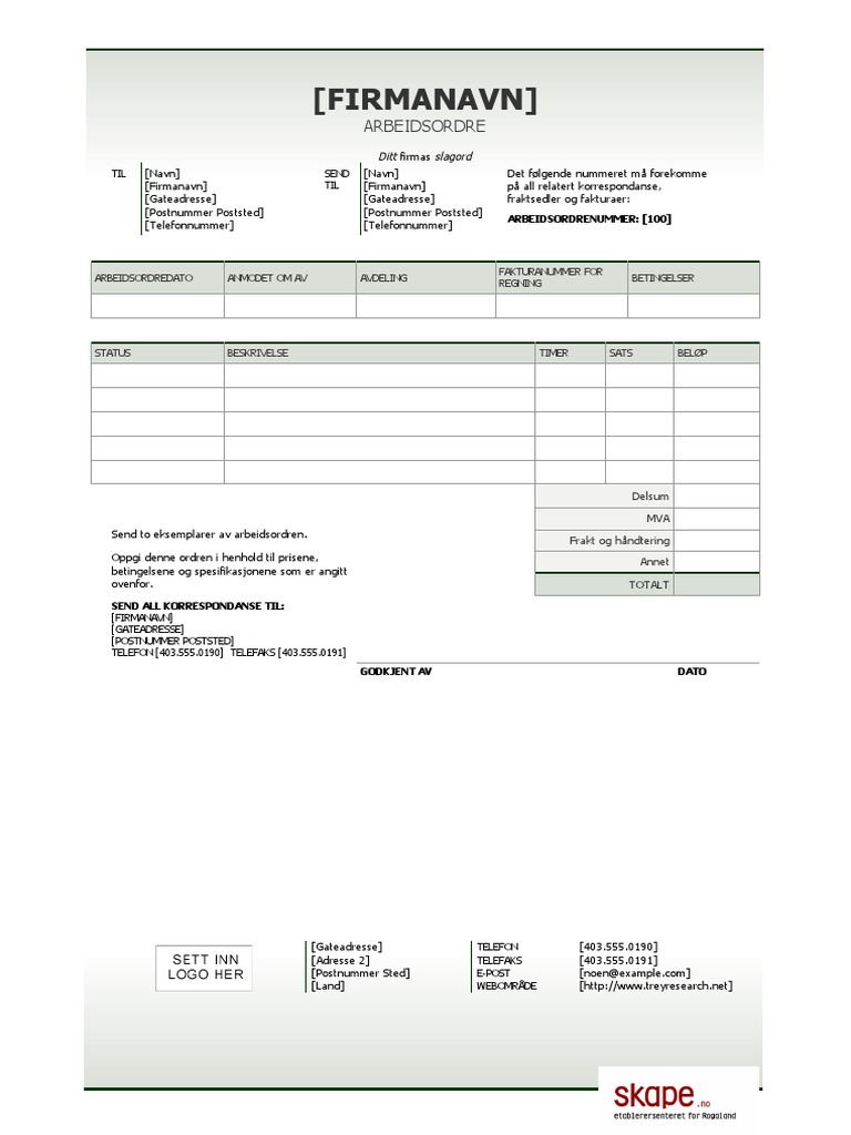 Skape - No Arbeidsordre Mal | PDF