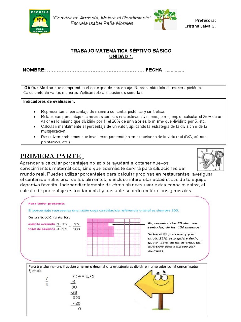 Guia Oa4 - Ev Porcentaje | PDF | Porcentaje
