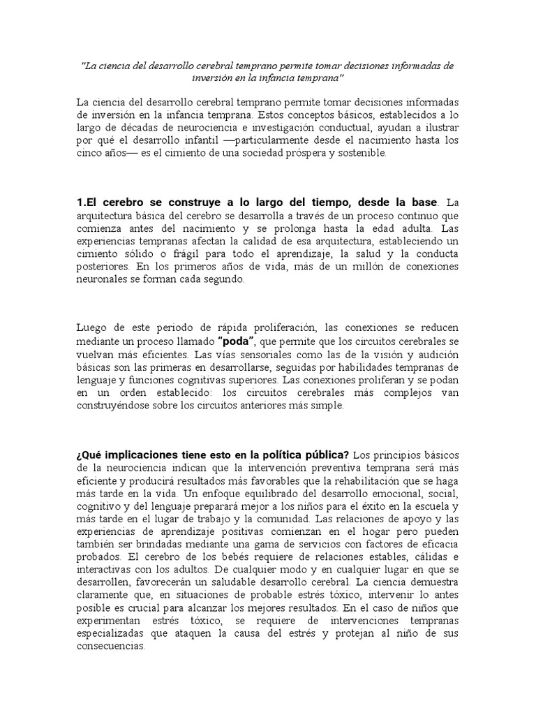 Desarrollo Neurocerebral | PDF | Cerebro | Adultos