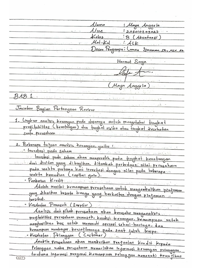 Jawaban ALK BAB 1-2 | PDF