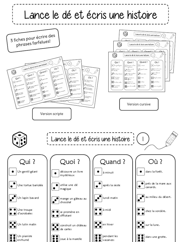 Lance le dé et écris une histoire | PDF