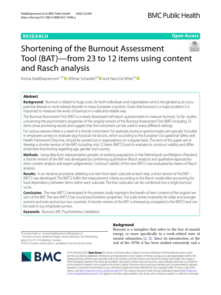 Burnout Test Manual | PDF | Occupational Burnout | Psychometrics