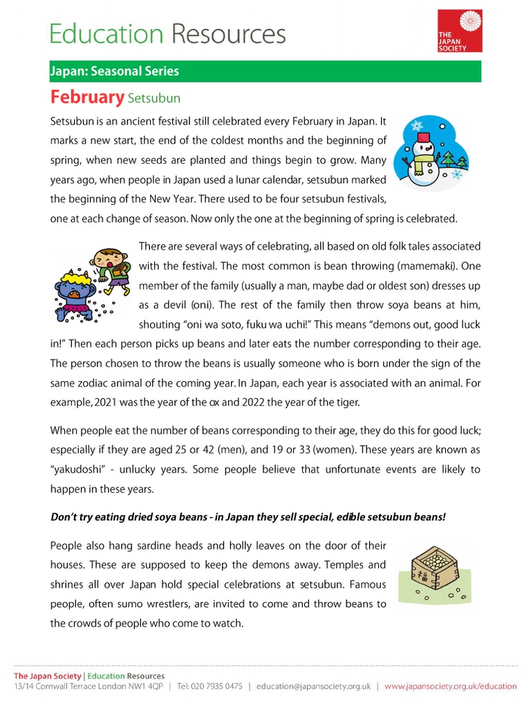 Setsubun Background Notes | PDF