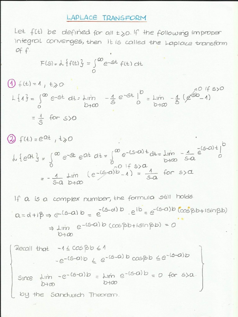 Lecture Notes of Laplace Transform | PDF