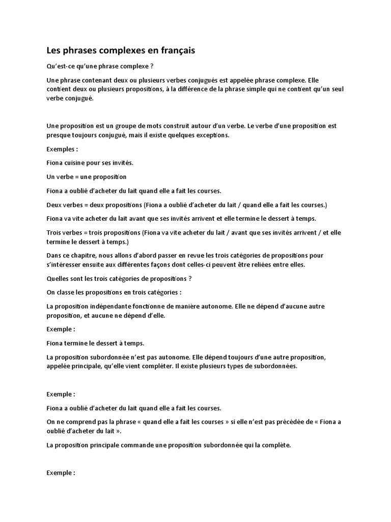 Les Phrases Complexes | PDF | Clause | Phrase