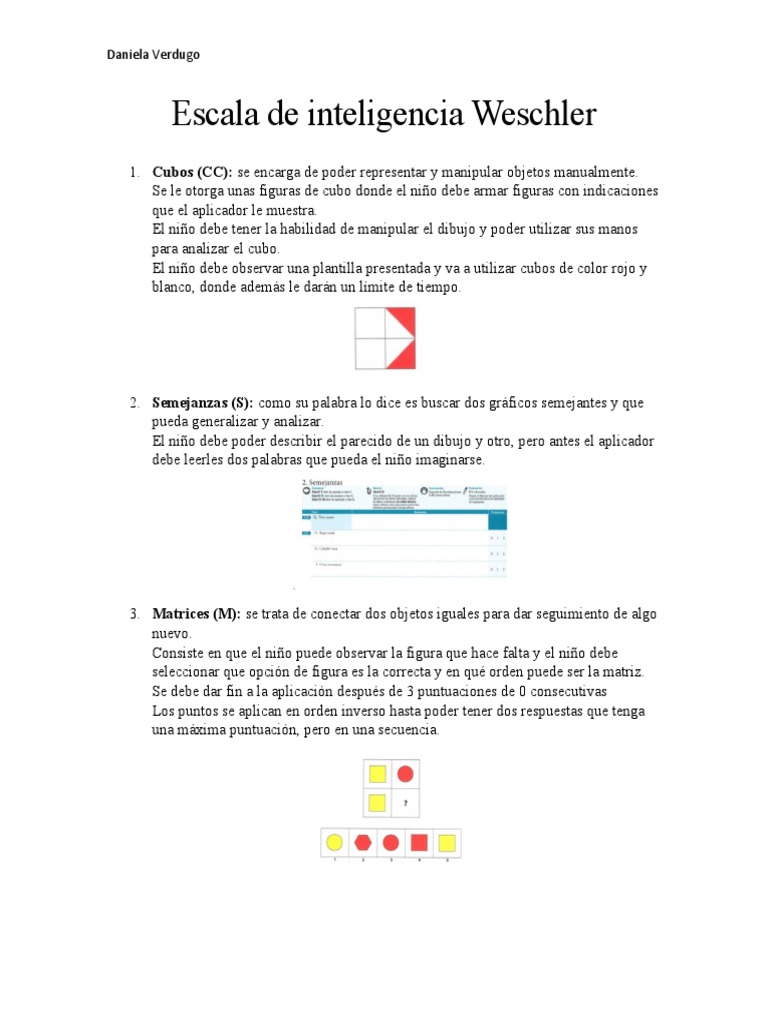 Escala de Inteligencia Weschler | PDF | Memoria | Inteligencia