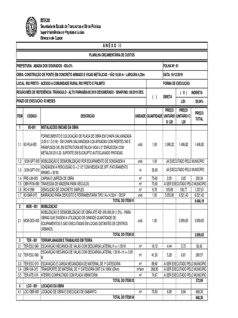 TP 001 2020 Planilha Plan Ass | PDF | Engenharia Civil