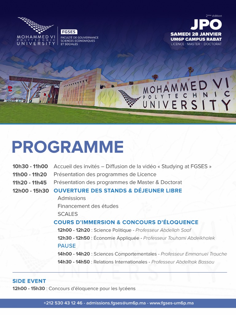 Programme JPO FGSES UM6P | PDF