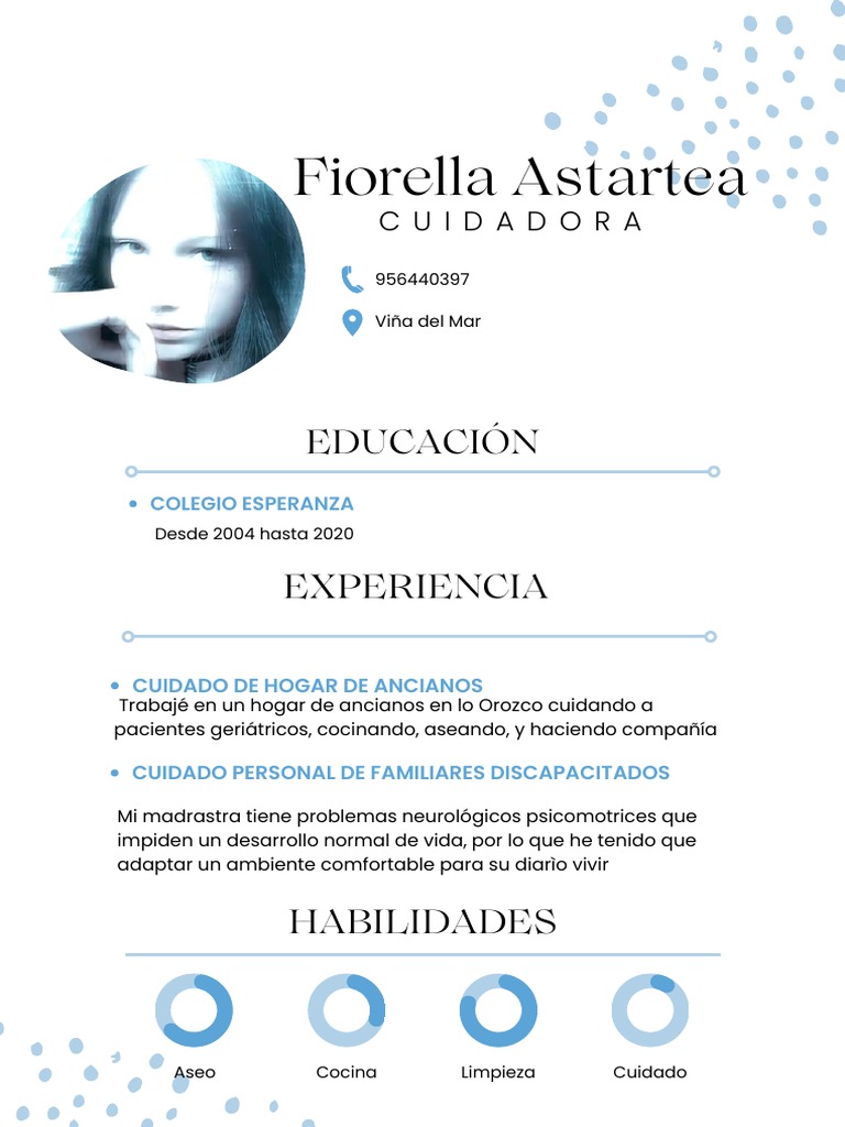 Currículum Vitae Minimalista Celeste | PDF