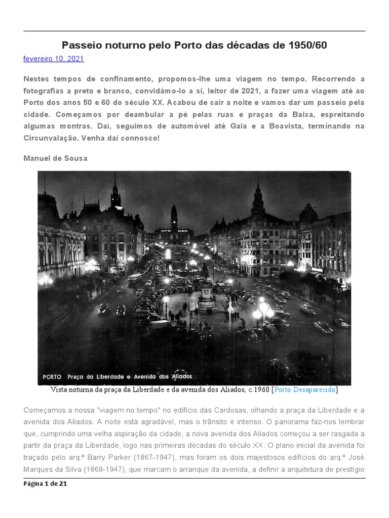 Passeio Noturno pelo Porto Anos 50/60 | PDF | Porto | Ponte