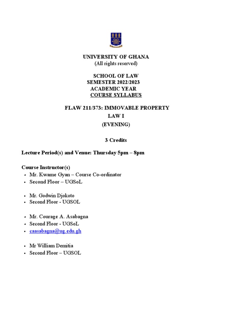 Understanding Customary Land Tenure: An Analysis of the Course Syllabus ...
