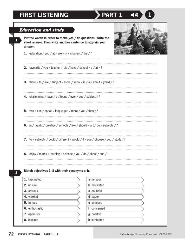FIRST B2 Extra Exercises (Listening) | Download Free PDF | Teachers | Clothing