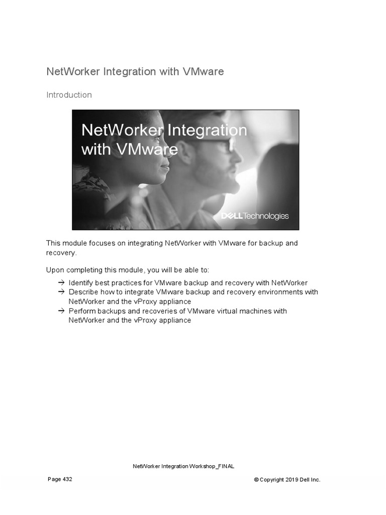 NetWorker+Integration+Workshop VMware | Download Free PDF | Backup | V Mware