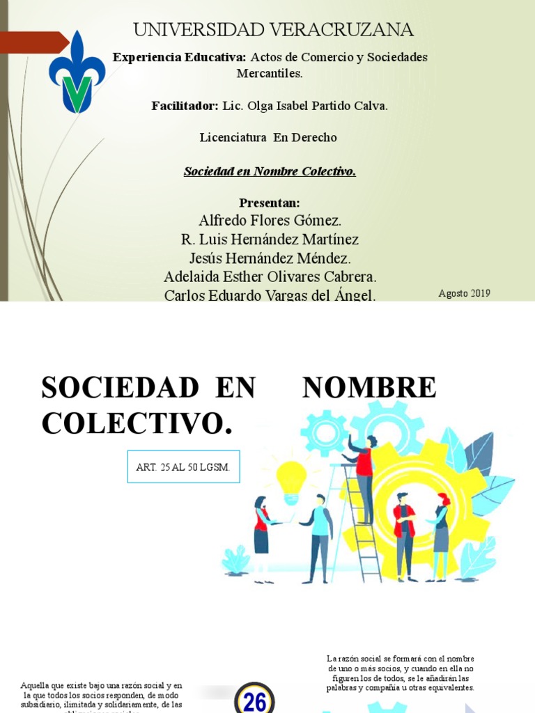 Análisis de la Sociedad en Nombre Colectivo según la Ley General de Sociedades Mercantiles | PDF ...