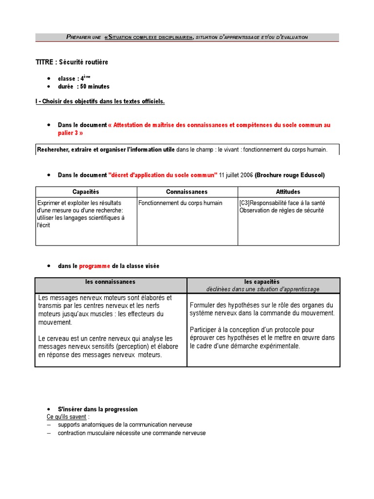 SVT 4o-Systeme Nerveux Securite Routiere HD Def 1 | PDF | Nerf | Cerveau