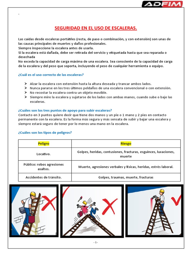 Seguridad en El Uso de Escaleras | PDF