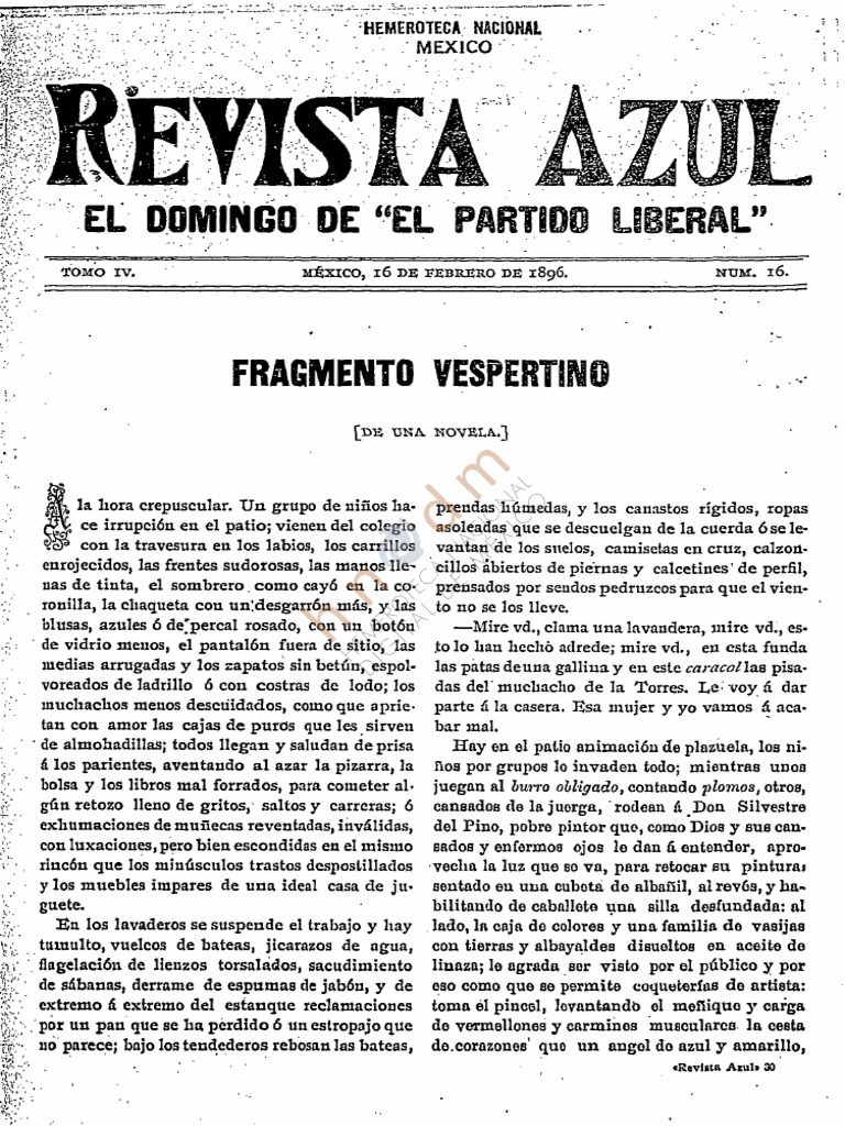 Revista Azul 1896 Portada | PDF