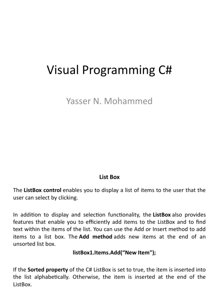 Lecture 6 Pdf C Sharp Programming Language Computing