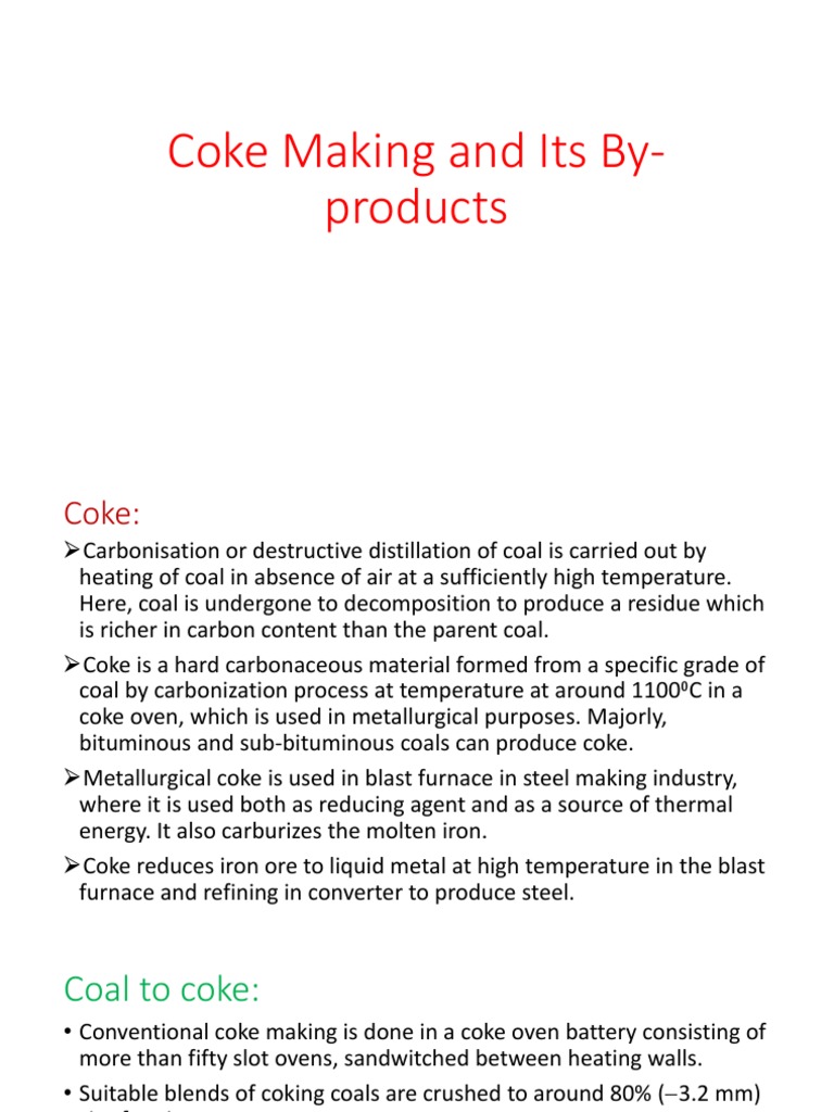 Coke Production and By-products | PDF | Coke (Fuel) | Coal
