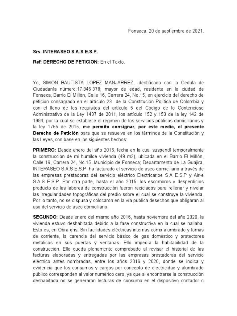 DDP Interaseo | Descargar gratis PDF | Petición | Servicios públicos