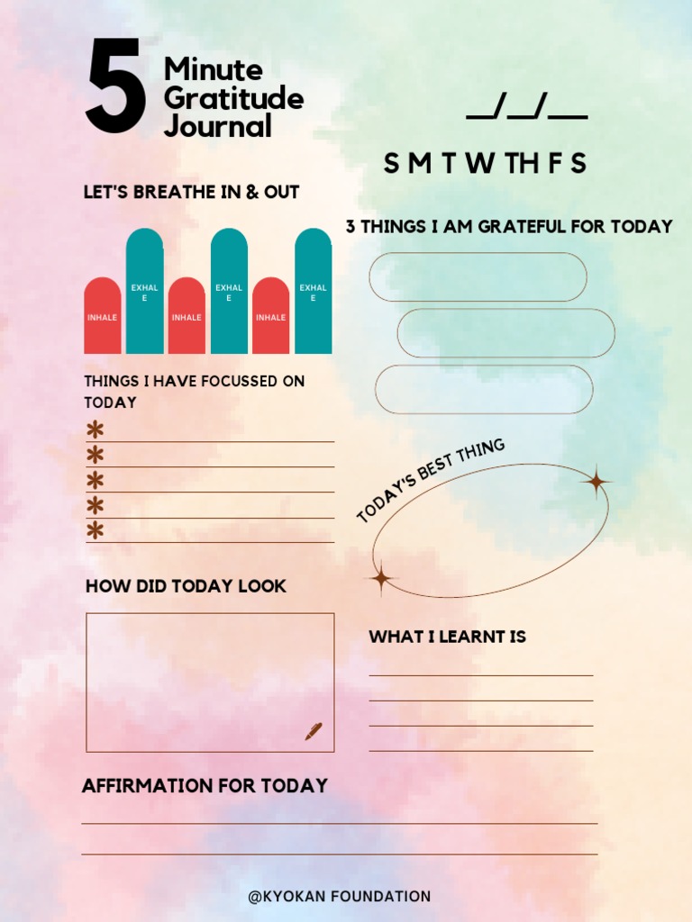 5-Minute Gratitude Journal Guide | PDF