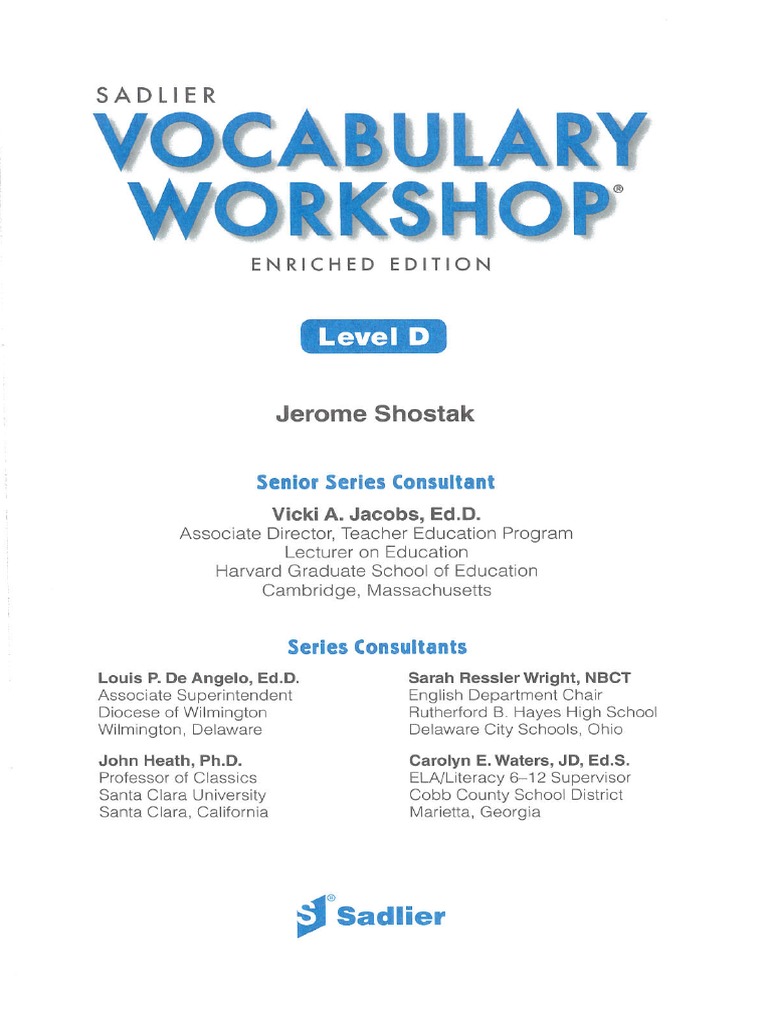 Vocabulary Workshop Level D Trang 1 60 | PDF Vocabulary Workshop Level D Trang 1 60 | PDF