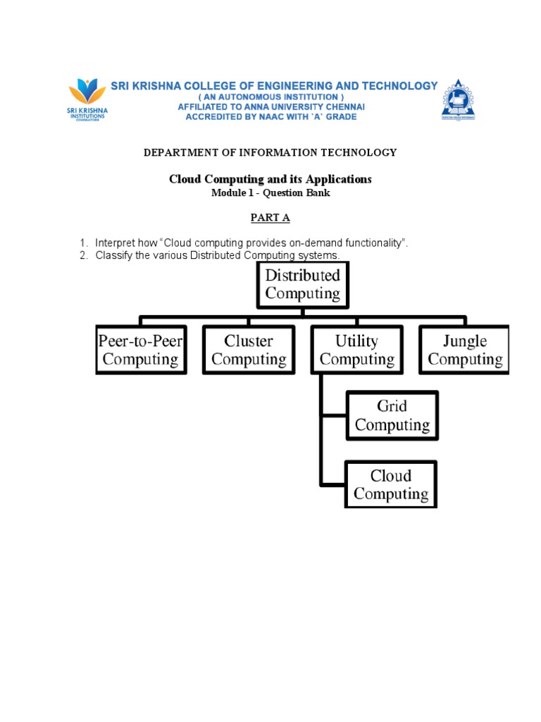 Cloud Computing Question Bank Module 1 | PDF | Cloud Computing ...