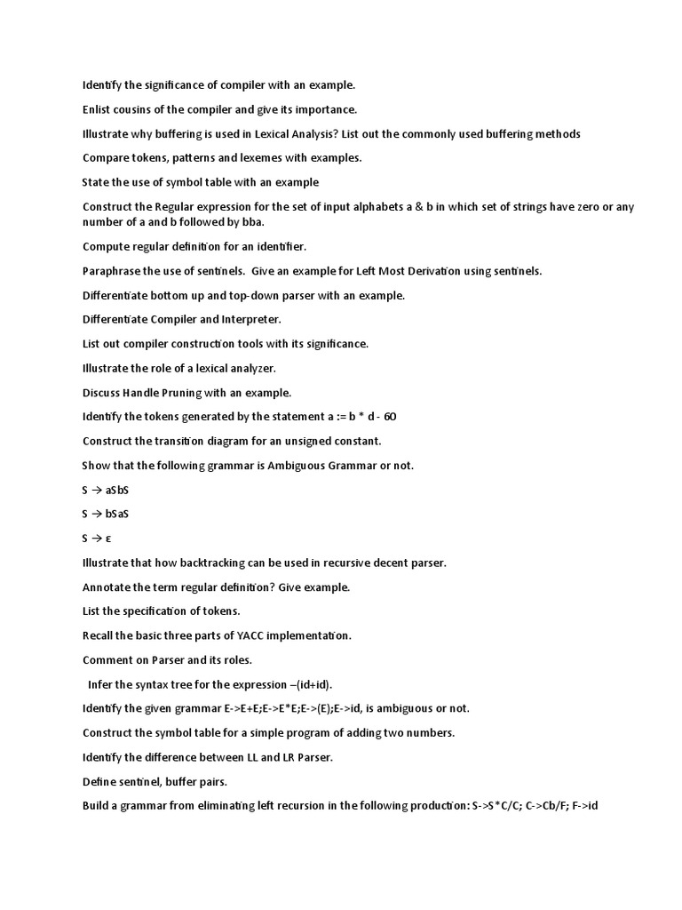 Significance of compiler phases and parsing techniques | PDF | Parsing | Syntax (Logic)