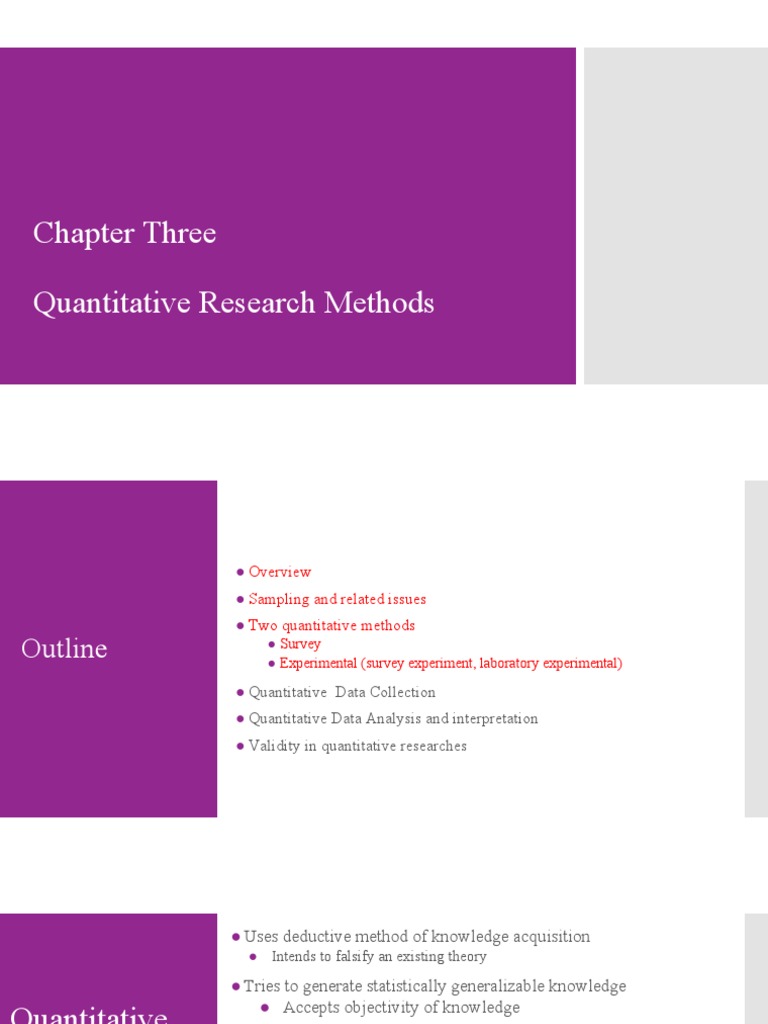 An Overview of Quantitative Research Methods and Techniques for Data ...