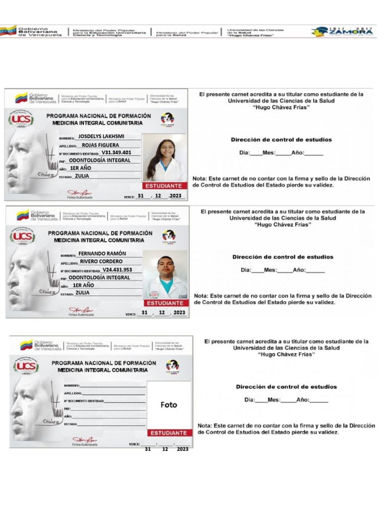 Carnet Estudiantil Ucs-2 | PDF