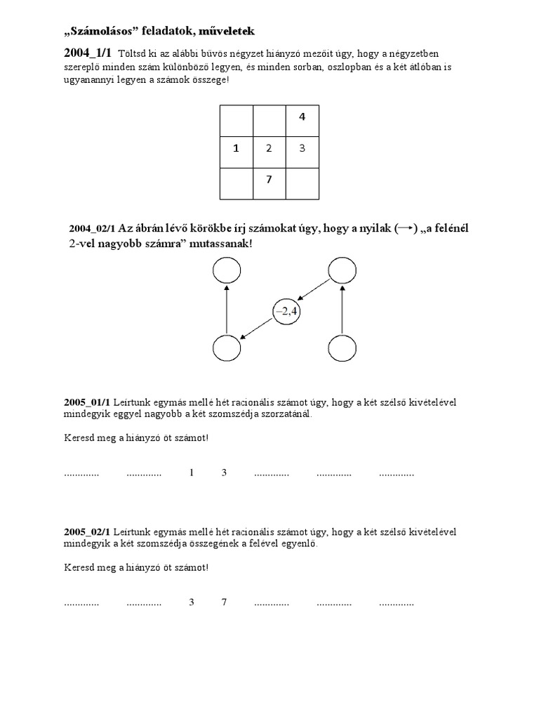 Szamolasos Feladatok | PDF