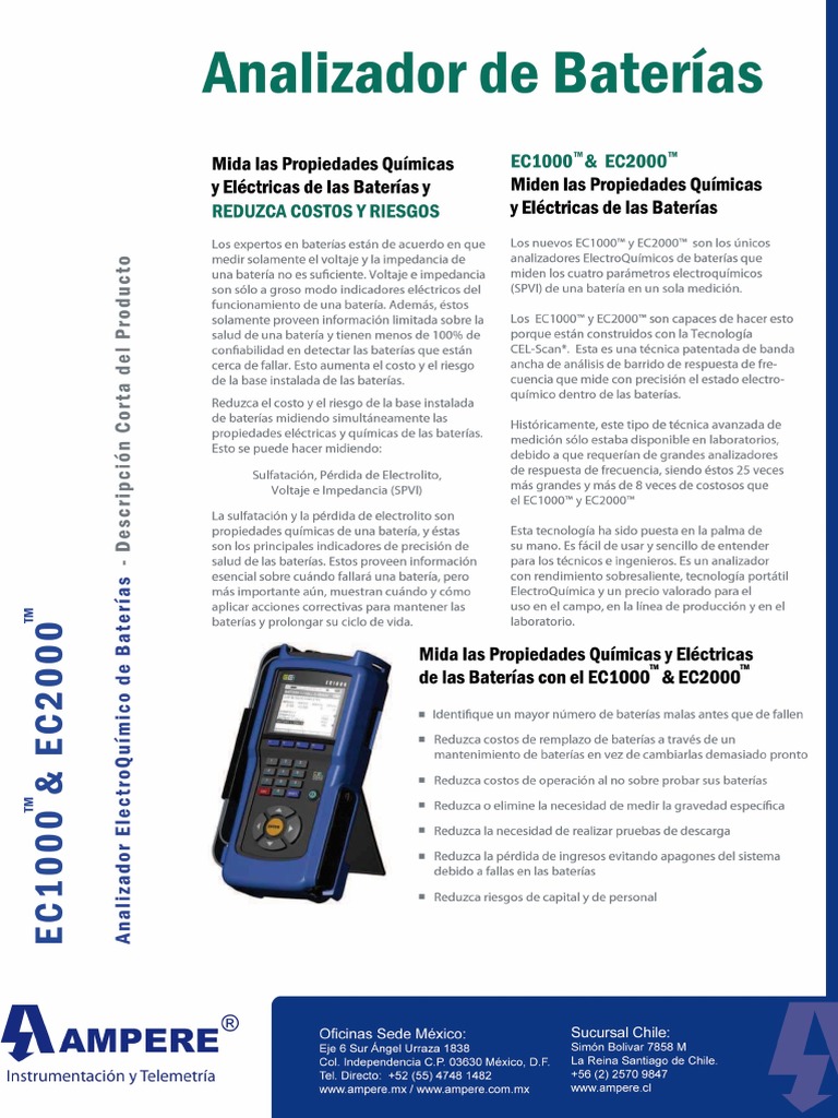ANALIZADOR DE BATERIAS Gei EC2000 | PDF