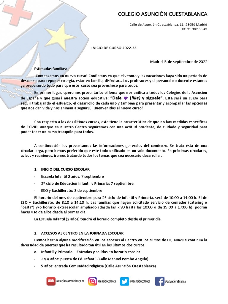 Inicio de Curso 2022-23 | PDF | Red mundial | Internet y web