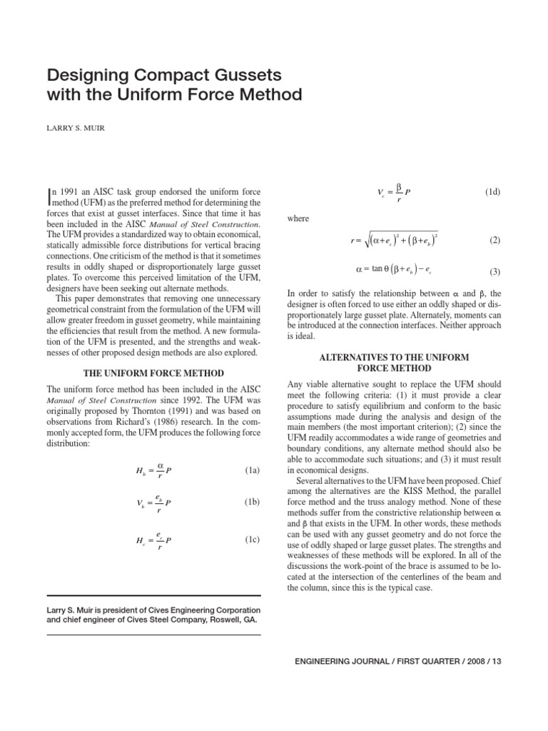 Designing Compact Gussets With The Uniform Force Method | PDF | Truss ...