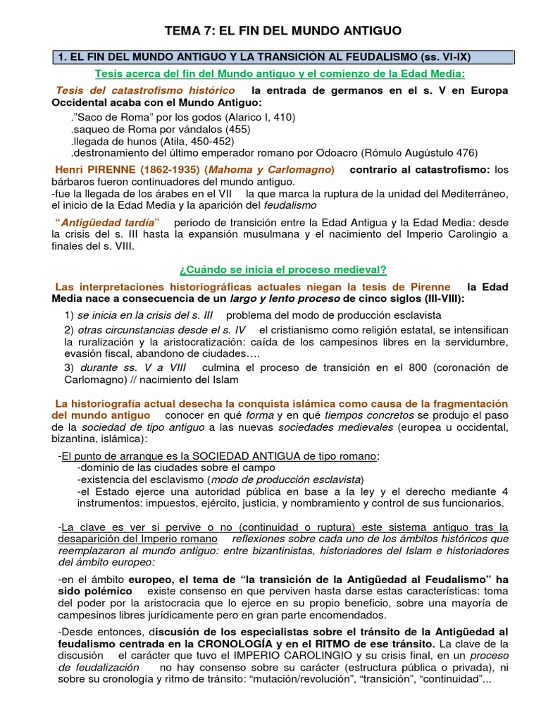 T.7 Esquemas | Descargar gratis PDF | Anglosajones | Edades medias