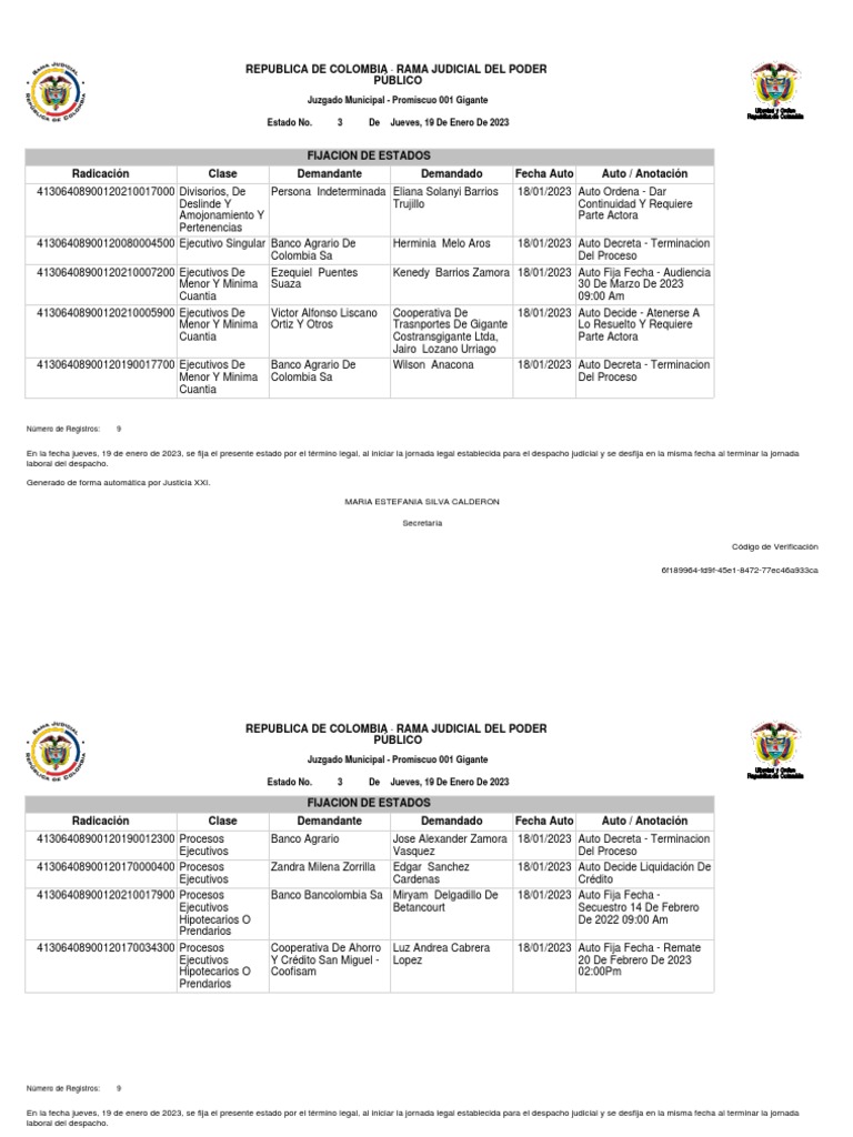 Juzgado Municipal Promiscuo 001 Gigante 19012023 Pdf 9852