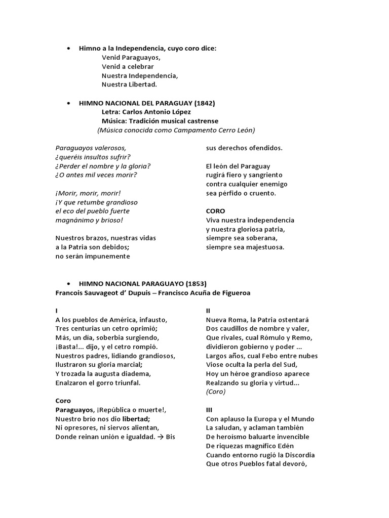 Letras Himnos Sajonia Secretos | PDF