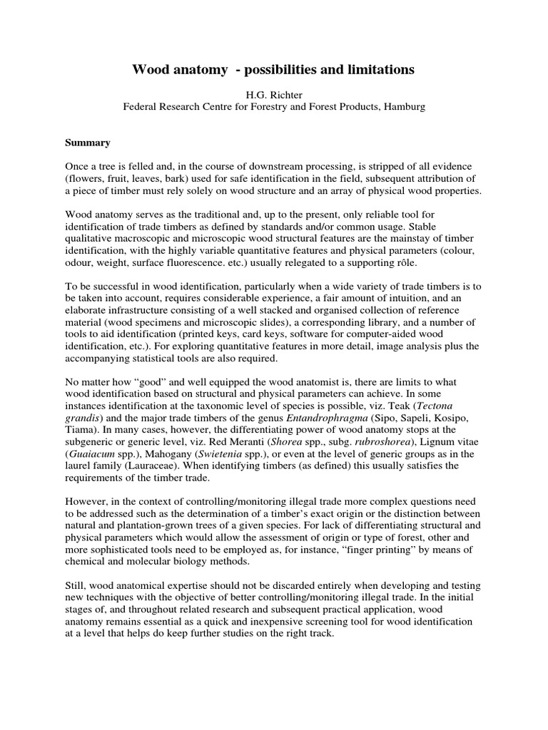 Wood Anatomy | PDF | Wood | Science