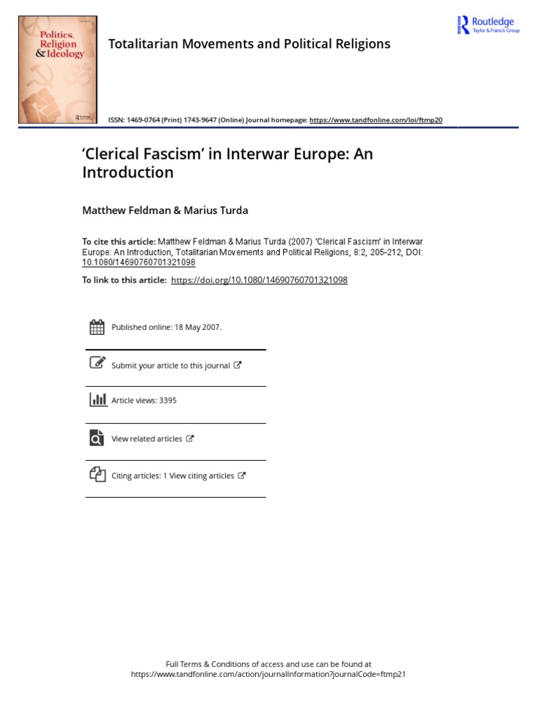 Clerical Fascism in Interwar Europe An Introduction | PDF | Fascism ...