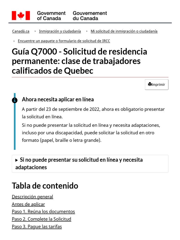 Guide Q7000 - Application For Permanent Residence - Quebec Skilled ...