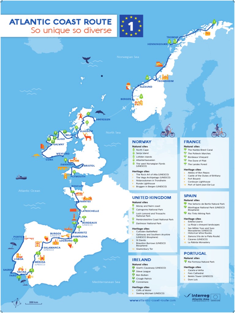 Map Eurovelo 1. Atlantic Coast Route | PDF